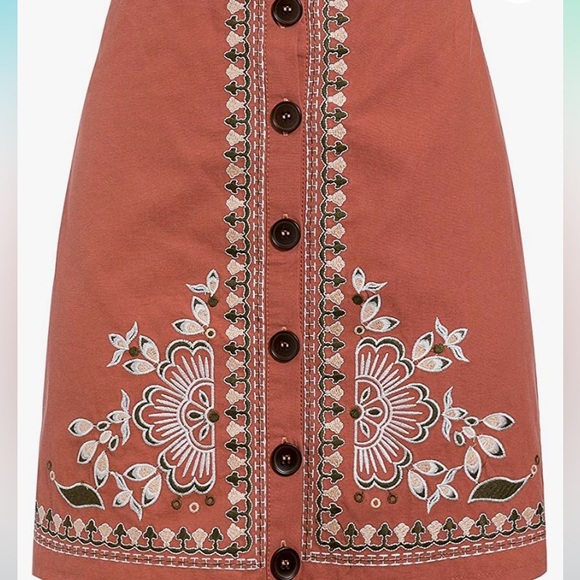 Skirts | Nwt Rust Orange Floral Pattern Skirt | Poshmark